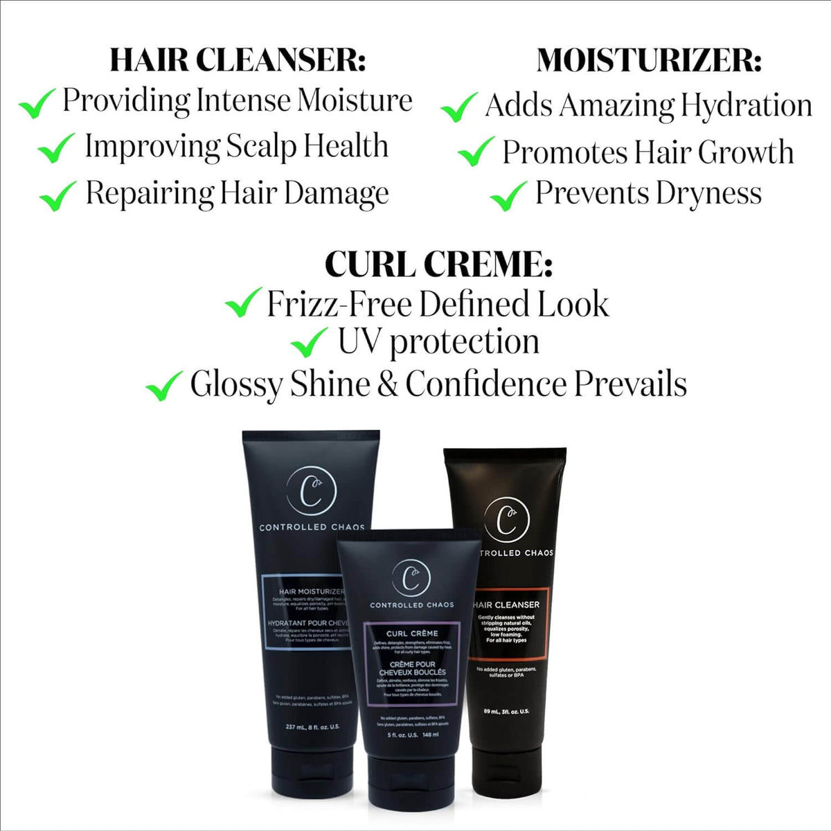 Controlled Chaos - Curly Hair Products Set - Bundle Package